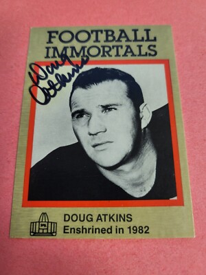 1985 Football DOUG ATKINS AUTO CHICAGO BEARS Hall of Fame Card | eBay