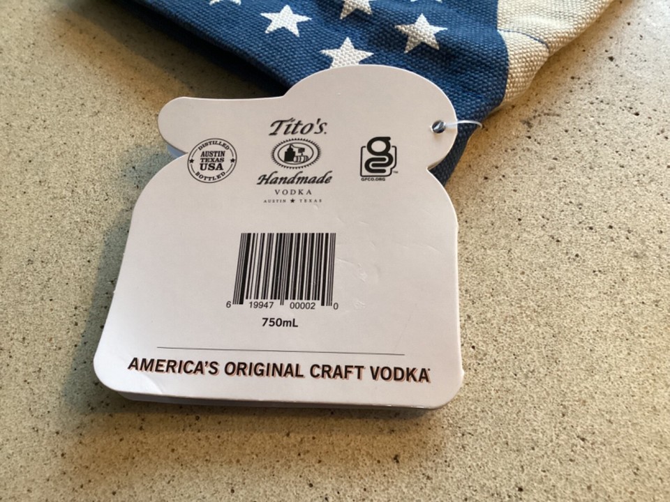 Tito's Vodka 25th Anniversary Embroidered Canvas braided Drawstring ...