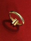 Ring 18k 750 Solid Yellow Gold T Open ring 3.1g- Size 8 | eBay