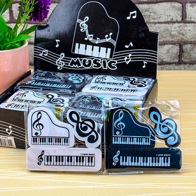 3pcs Musical Piano Note Rubber Pencil Eraser School Student Stationery ...