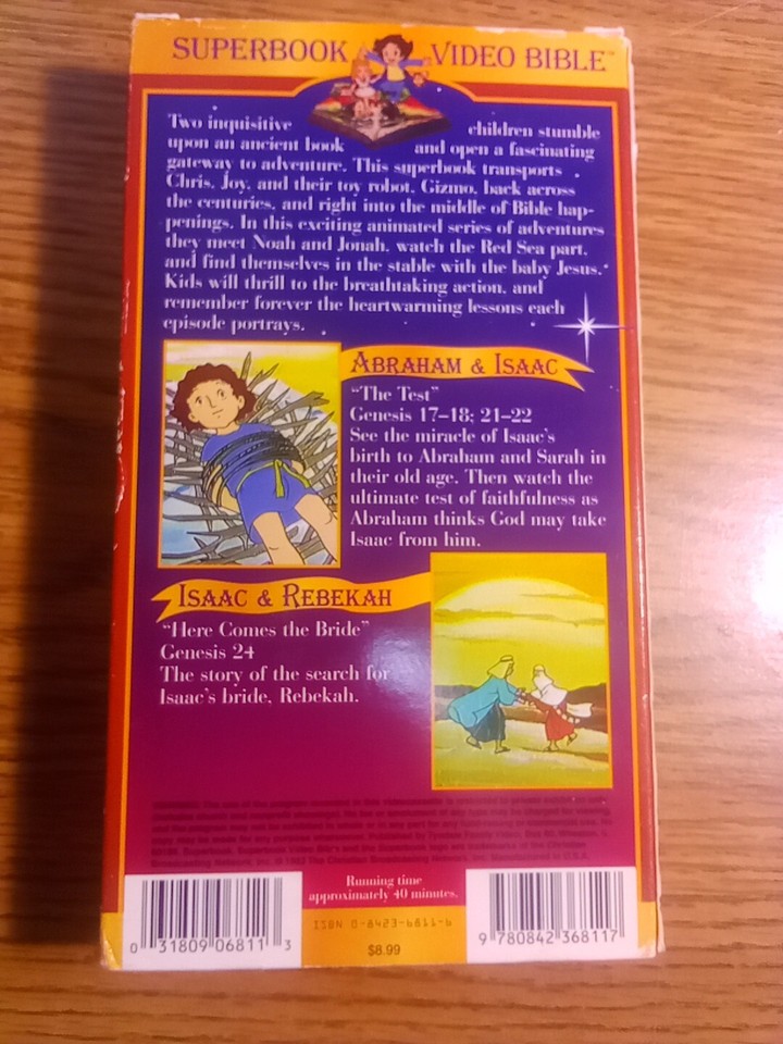Superbook Video Bible V5: Abraham and Isaac/Rebekah 1998 Christian VHS ...
