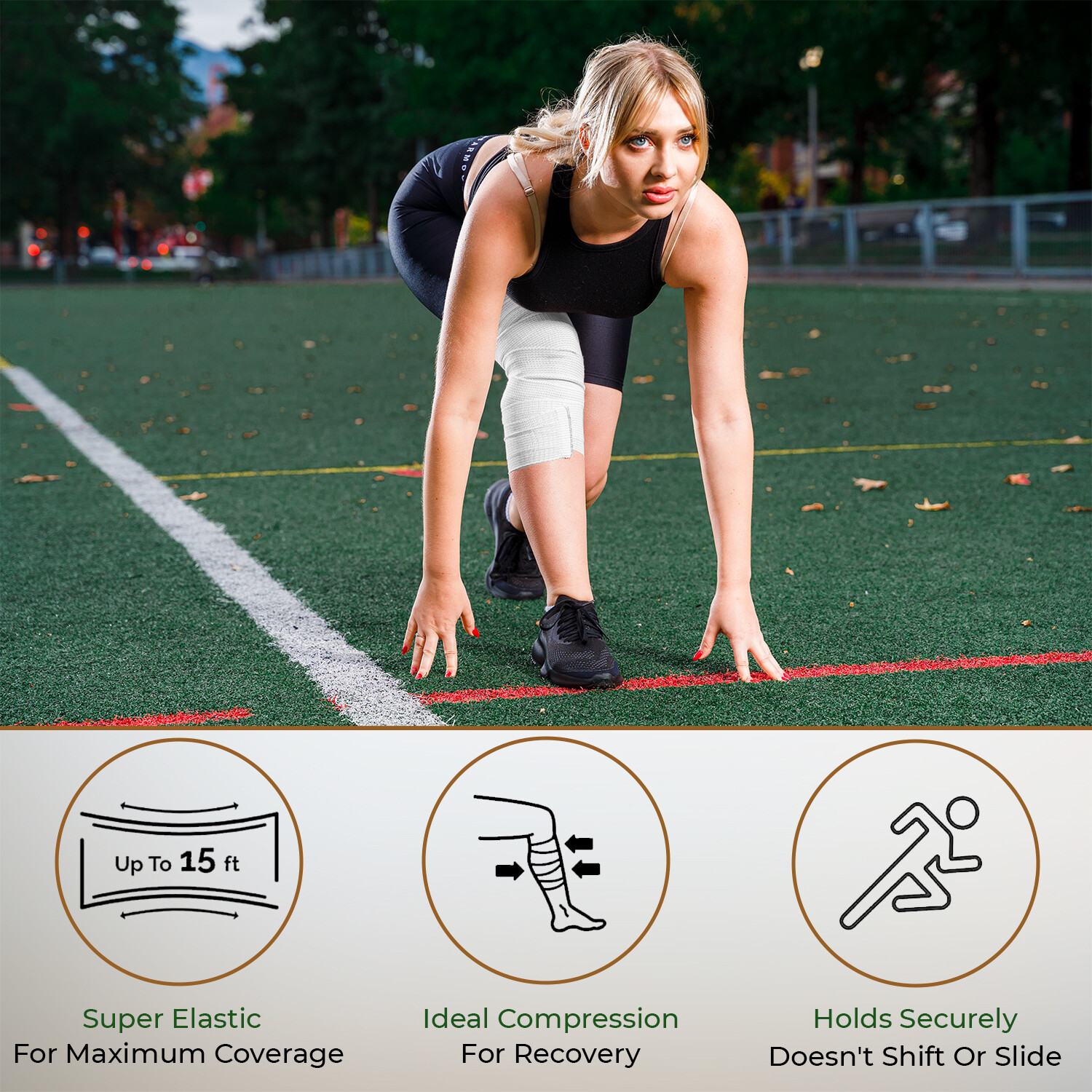 Nexskin Cotton Elastic Bandages Compression Body Wrap, Hook & Loop ...