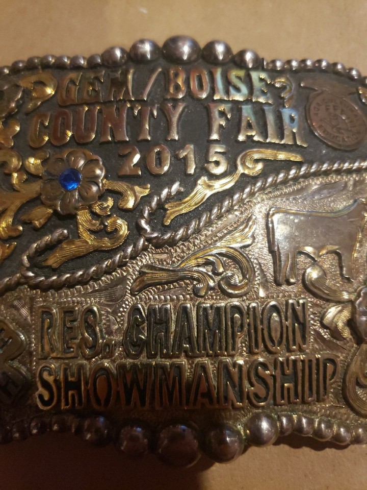 Reserve Champion Showmanship Belt Buckle Tres Rios Silver 2015 Gem ...