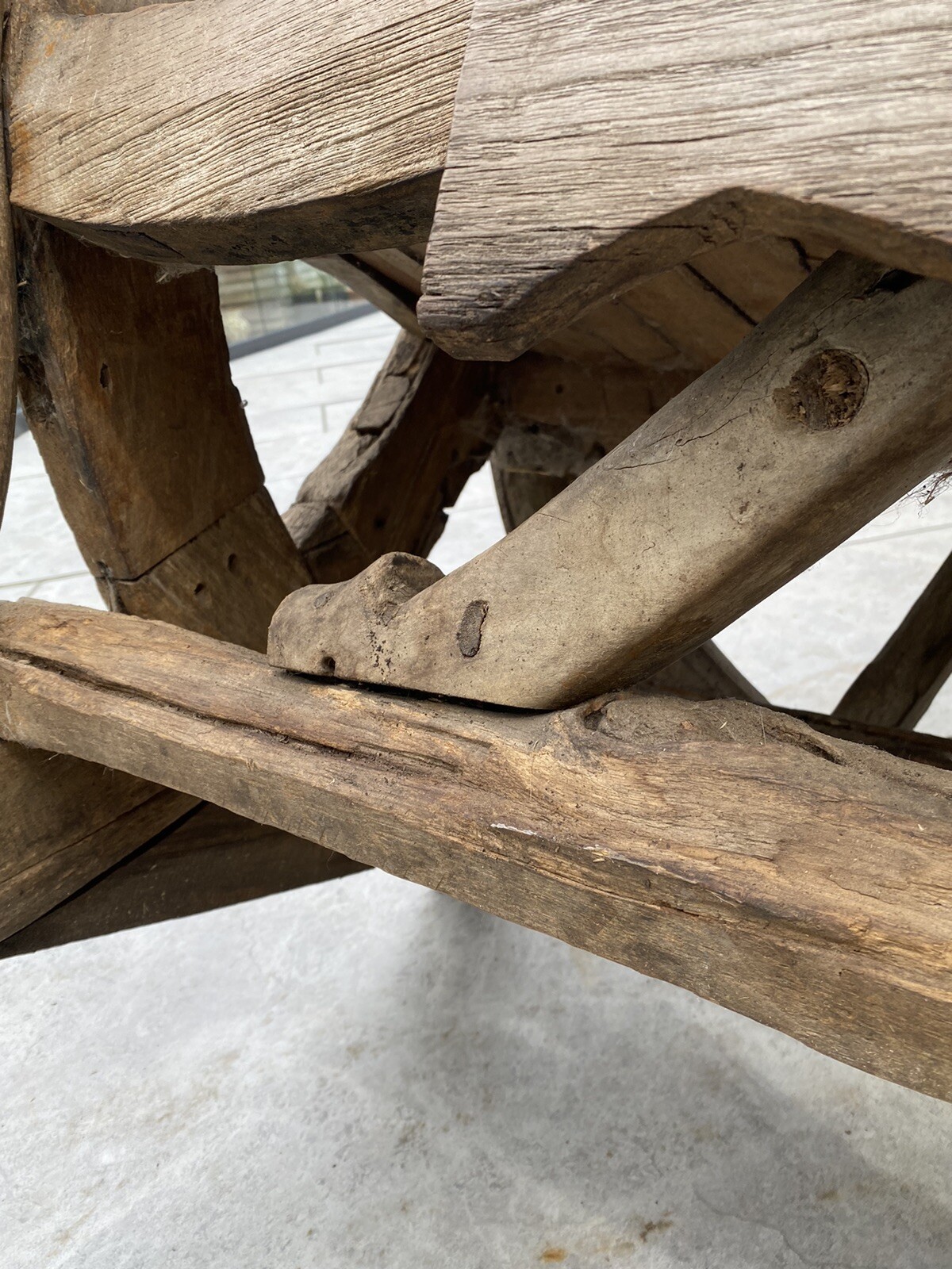 ANTIQUE BENCH CARTWHEEL PLOUGH GARDEN PATIO RECLAIMED PERIOD ...