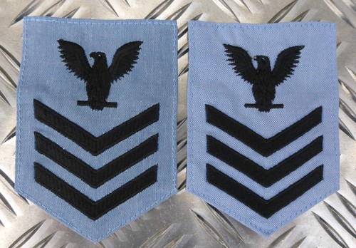 Genuine US Navy Vanguard Petty Officer 1st Class 3 Chevron Eagle Patch ...