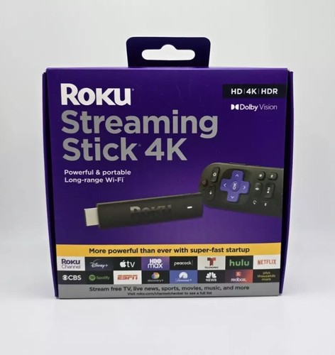 Roku Streaming Stick 4K/HDR/Dolby Roku Voice Remote and TV Controls ...