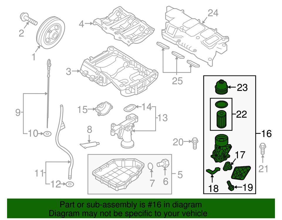 OEM NEW 12-18 Kia Sedona Sorento Cadenza Oil Filter Complete Assembly ...