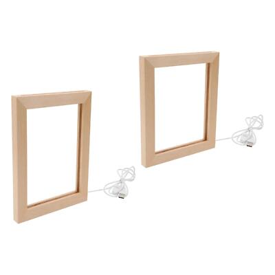 LED photo frame, decoration, wooden picture frame for desk, bedroom ...