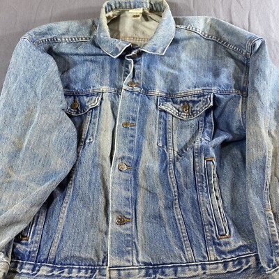 Vintage NRA National Rifle Association Embossed Denim Jean Jacket XL ...