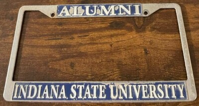 Vintage Indiana State University Alumni Booster License Plate Frame ISU ...