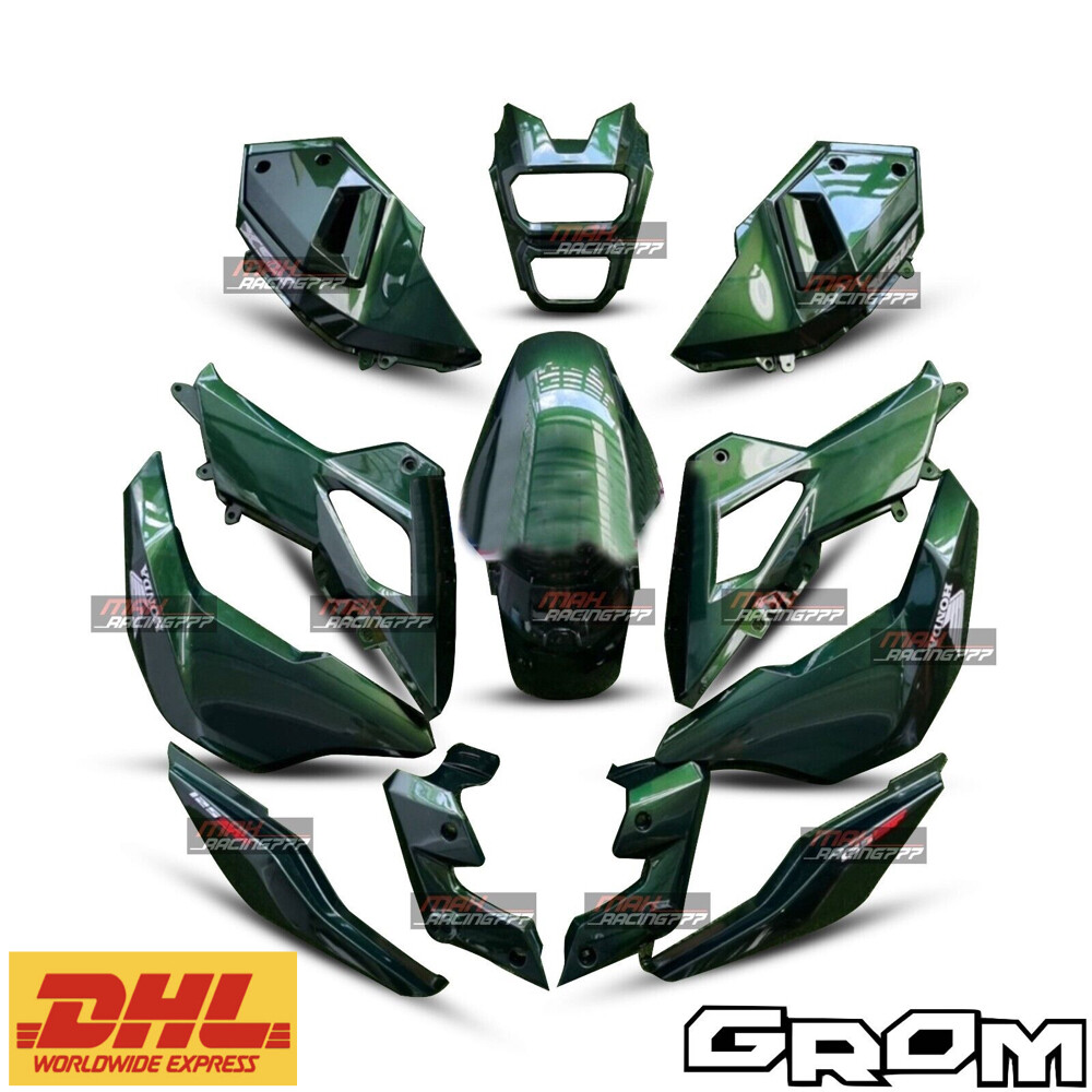 GREEN FULL PLASTIC PANEL FAIRING BELLY PAN COVER HONDA GROM MSX SF 125 ...