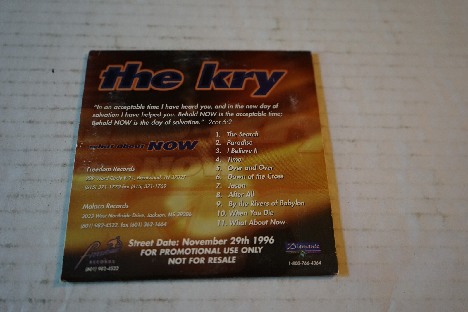 The Kry What About Now Promo CD 1996 Vg+ | eBay