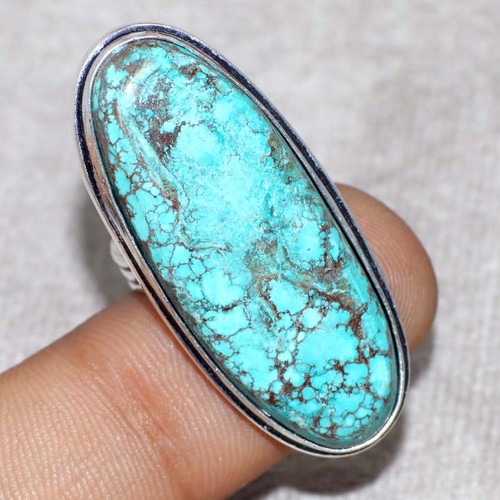 925 Silver Plated Lime Green Turquoise Ring US 5.5 Fashion Forwarded ...