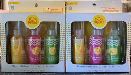 KIDS SUN SQUAD NEON SIDEWALK CHALK PAINT 3 COUNT (28ML EA)-GREEN/PINK ...