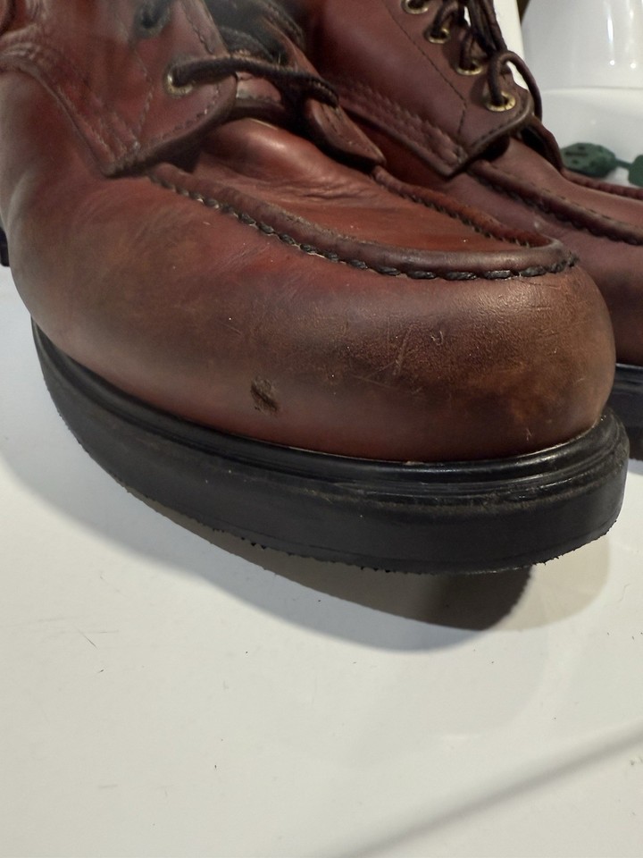 Red Wing 202 Boots 6" Moc Toe Leather Supersole USA Made Burgundy Size ...