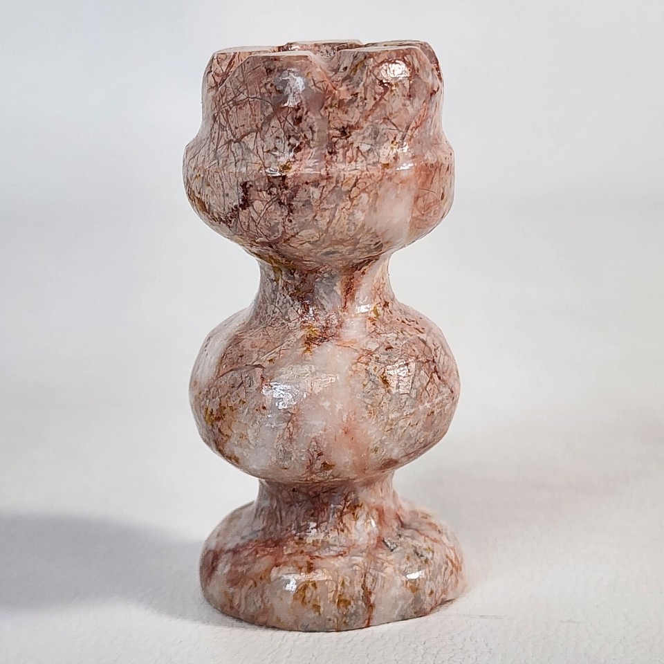 Vintage Handcarved Rose Pink Mexican Marble Onyx Stone Rook Chess Piece ...