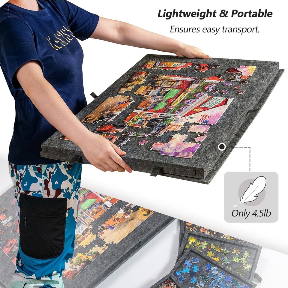 Tilting Puzzle Board with 2-In-1 Designed Stand & Cover, Super ...