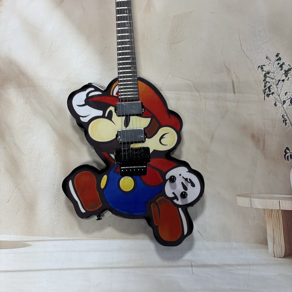 Brand new Cartoon Mario electric guitar 2H pickups Floyd Rose Tremolo ...