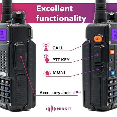 Mirkit Baofeng UV-5R MK3X Tri-Band Long Range Ham Radio Walkie Talkie ...