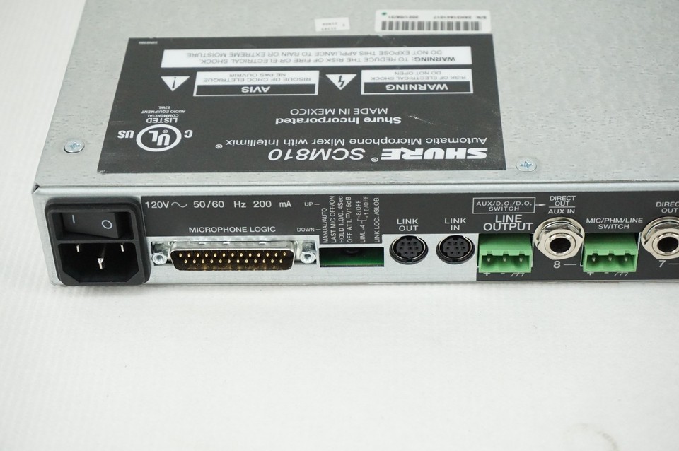 Shure SCM810 8 Channel Microphone Automatic Mixer with IntelliMix ...