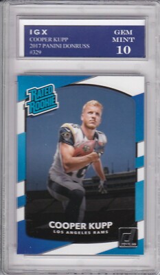 COOPER KUPP ROOKIE CARD $$ RC Rams Football 2017 DONRUSS RATED GEM MINT ...