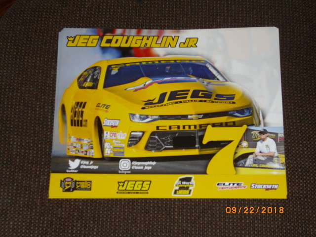 2018 JEG COUGHLIN JR. JEGS PRO STOCK NHRA POSTCARD | eBay