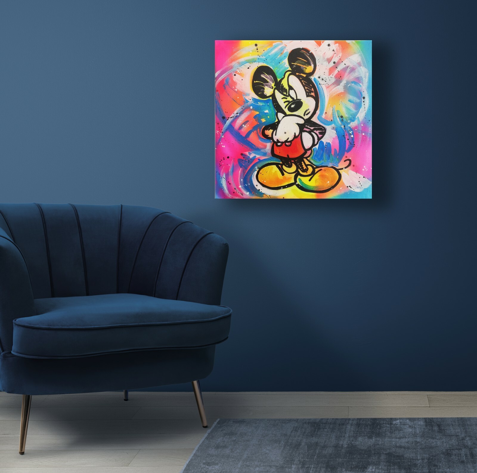 Colorato Moderno MICKEY MOUSE - TOPOLINO Contemporary Arte dipinto a ...