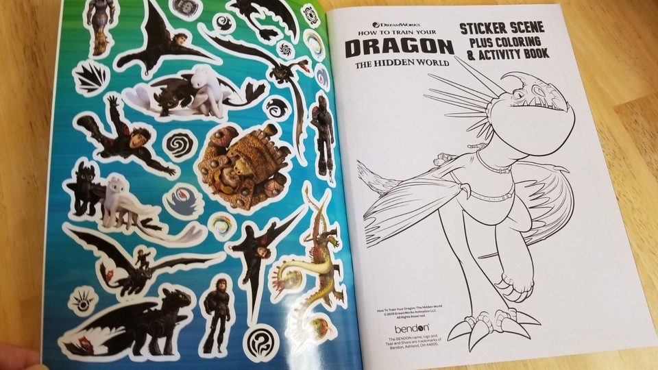 HOW TO TRAIN YOUR DRAGON Hidden World Sticker Scene Activity Kids' Book ...