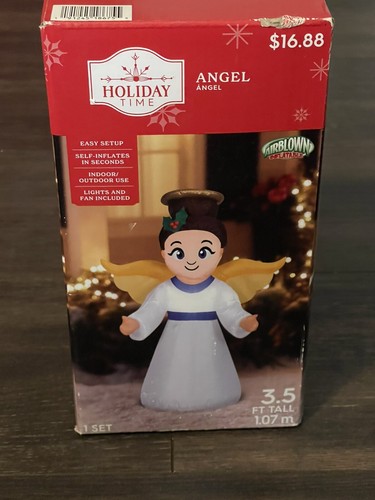 Holiday Time 3.5ft Angel Inflatable Christmas Yard Decor Lights Up | eBay