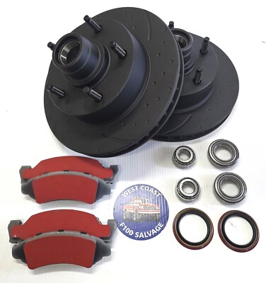 FORD F100 F150 2WD DISC BRAKE ROTORS SLOTTED DRILLED WITH PADS ...