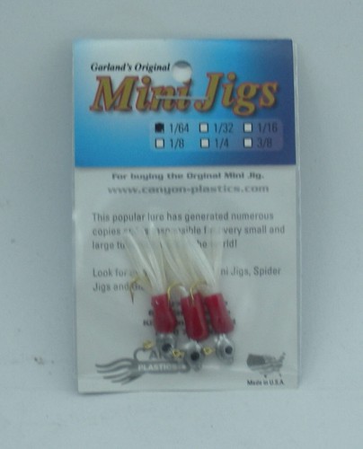 Canyon Lures 10648 Mini Jig 1/64 Oz Rouge Avec Jupe Blanche 3CT | eBay