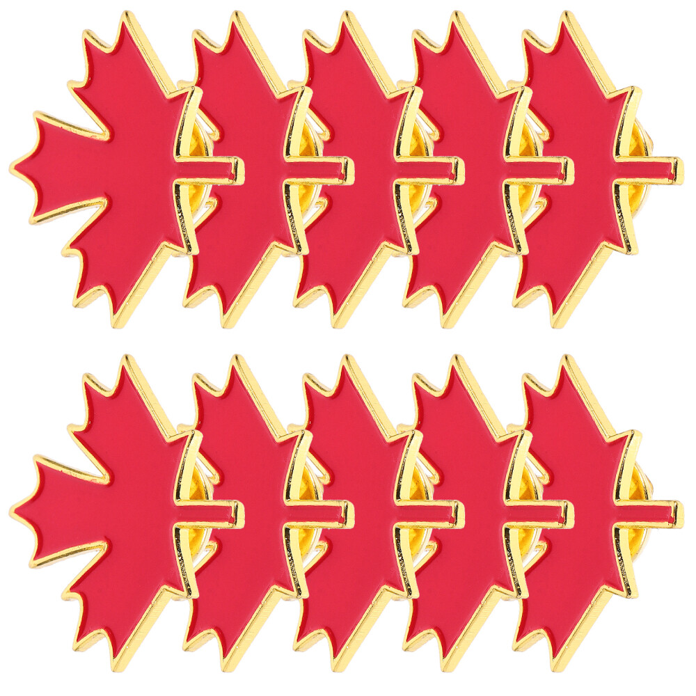 10 Pcs Canada Flag Pin Canadian Maple Leaf Boutonniere Pins Brooch ...