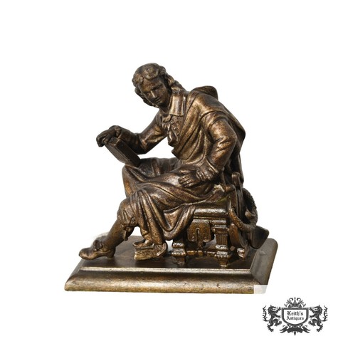 Antique Spelter Victorian Style Scholar Figure on Base | eBay