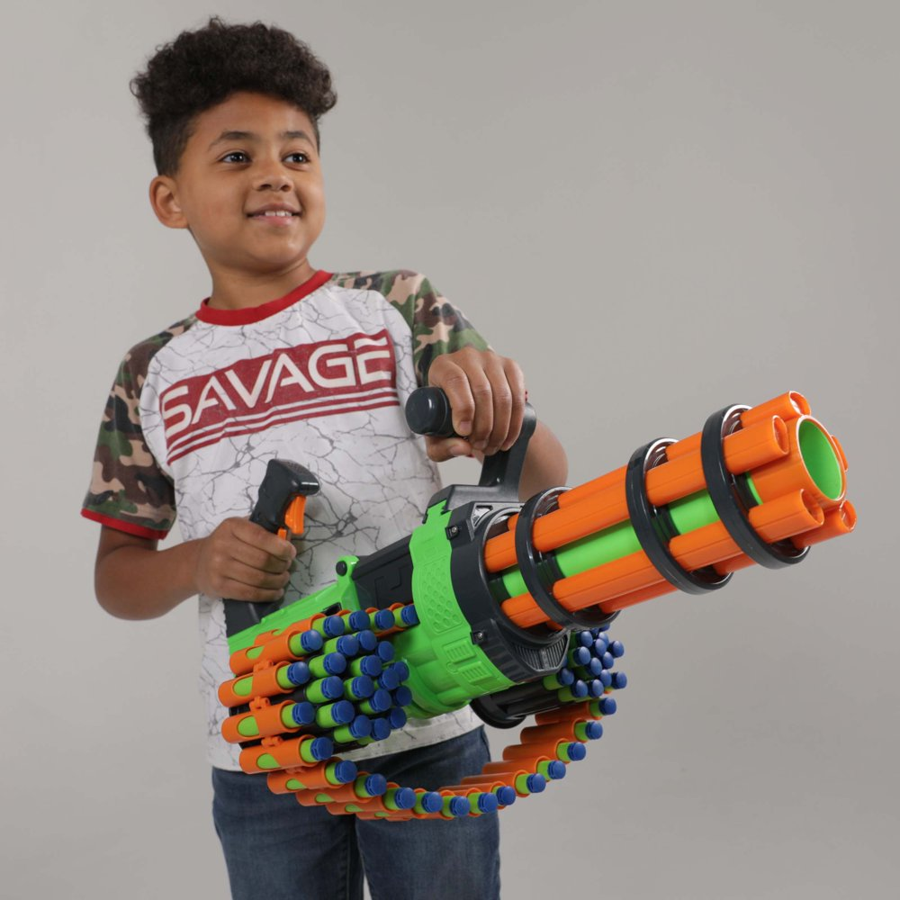 Kids Toy Minigun Motorized Gatling Blaster 80ft Range 30 Darts Nerf ...