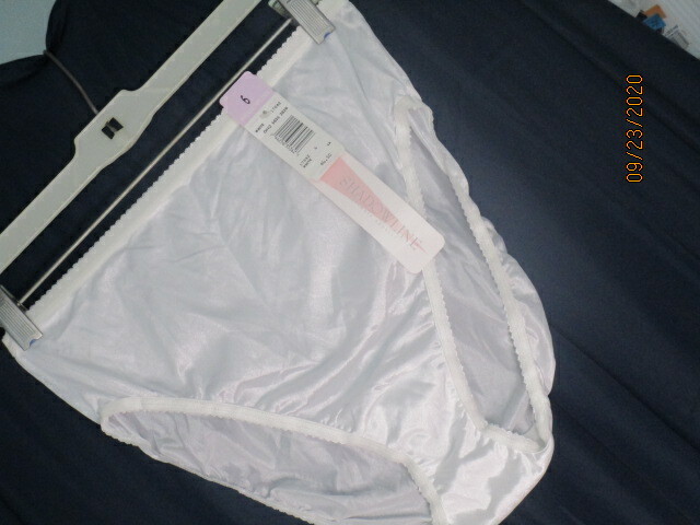 Vintage White Shadowline Classic Hi Leg Brief Pantie… - Gem