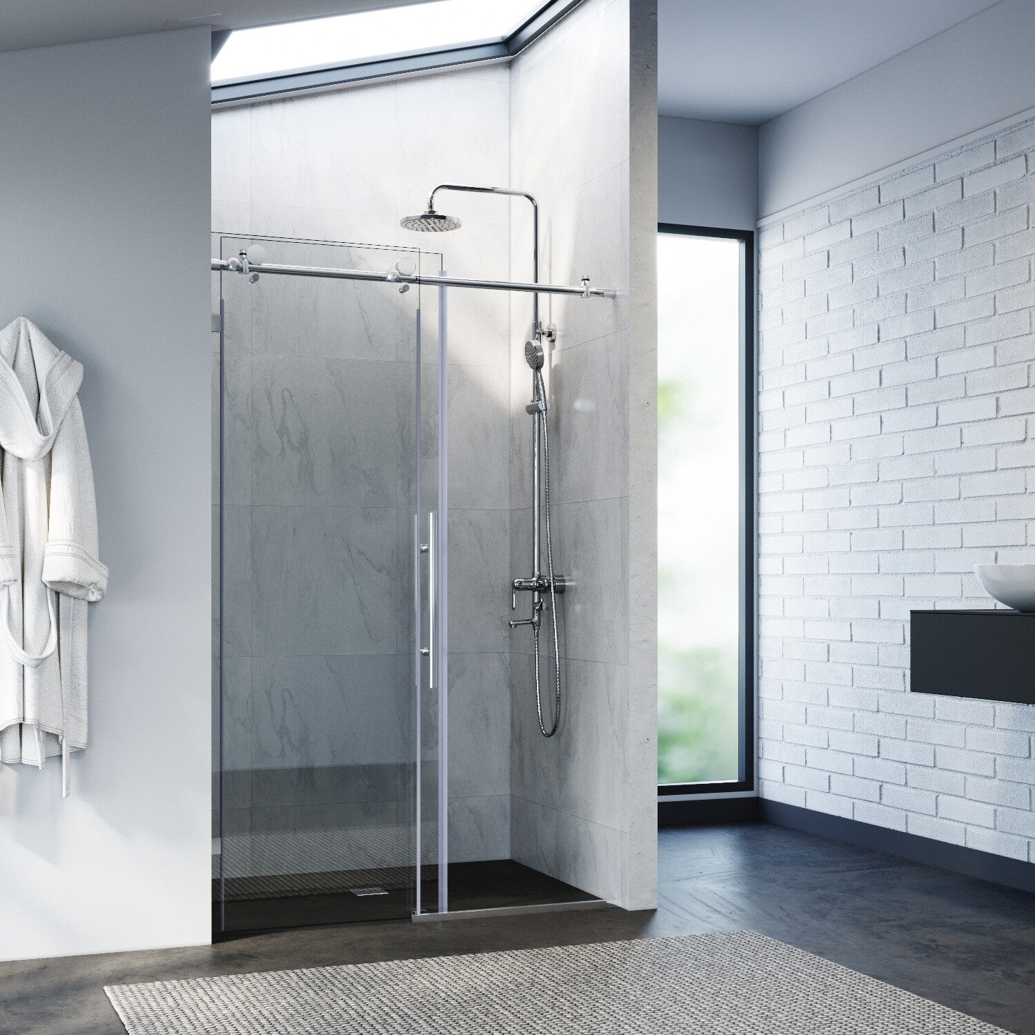 Frameless Sliding Shower Screen 10mm Tempered Glass Enclosure Door ...