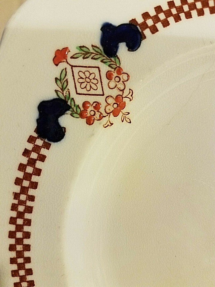 6" Square Plate Tuscan China BCM/195CAN England White With Rust, Black ...