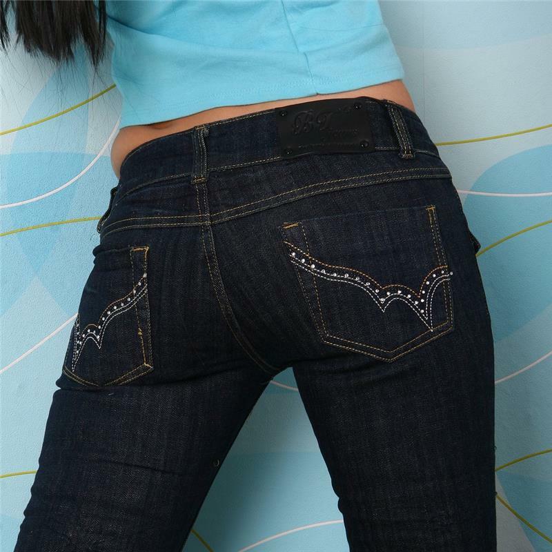 Sexy BT Jeans Hüftjeans Dark Denim mit Strass Dunkelblau #H086 | eBay