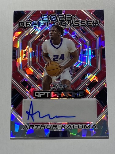 ARTHUR KALUMA 2022-23 Leaf Optichrome Draft Odyssey PINK Crystal AUTO 1 ...