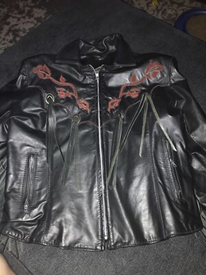 Vtg Motorcycle Jacket Gypsy Leather Womans Fringe | eBay