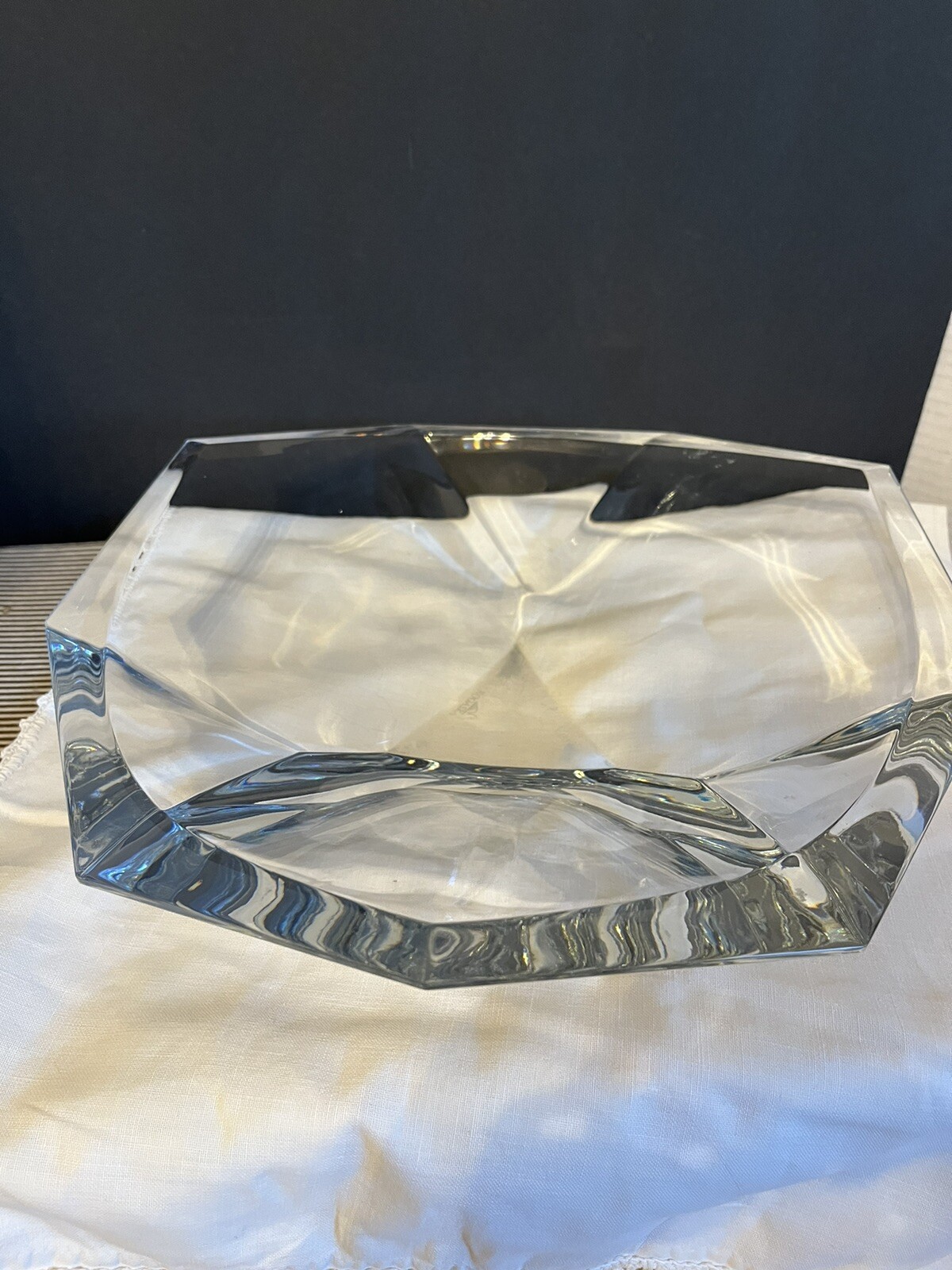 Rogaska Lead Crystal Modern Abstract Art Centerpiece Bowl - Gorgeous ...