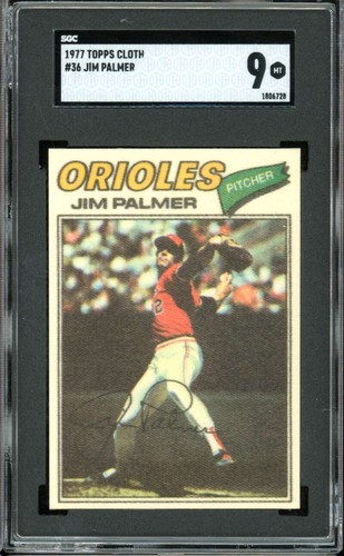 1977 Topps Cloth Stickers 36 Jim Palmer SP/Short Print Orioles HOF SGC ...