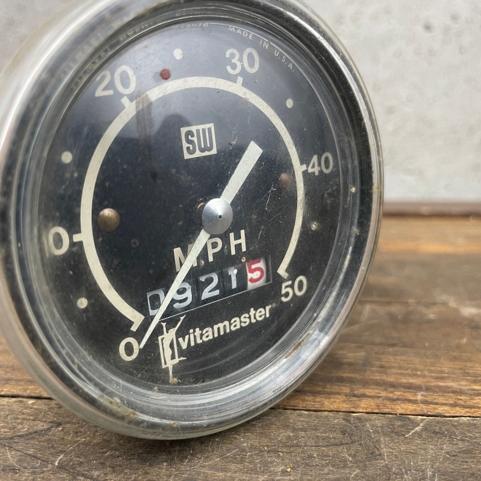 Vintage Stewart Warner Speedometer SW Muscle Bike BMX 60s 70s Black ...