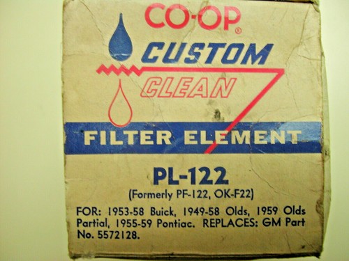 Vintage CO-OP Cartridge Oil Filter PL-122 - 1950s Buick Olds Pontiac | eBay
