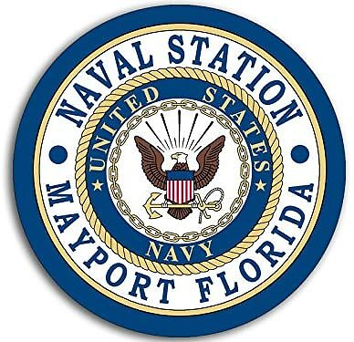 3 inch Round Naval Station Mayport Florida Seal Sticker (Logo fl USN ...