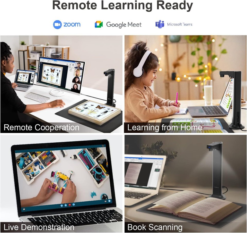 A3 A4 12MP Large Format Book & Document Scanner Smart Capture Size USB ...