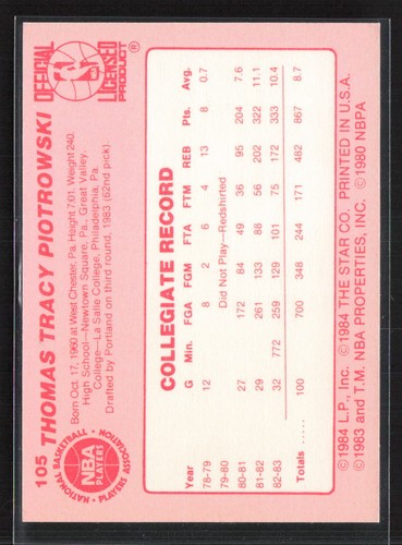 1983-84 Star #105 Tom Piotrowski | eBay