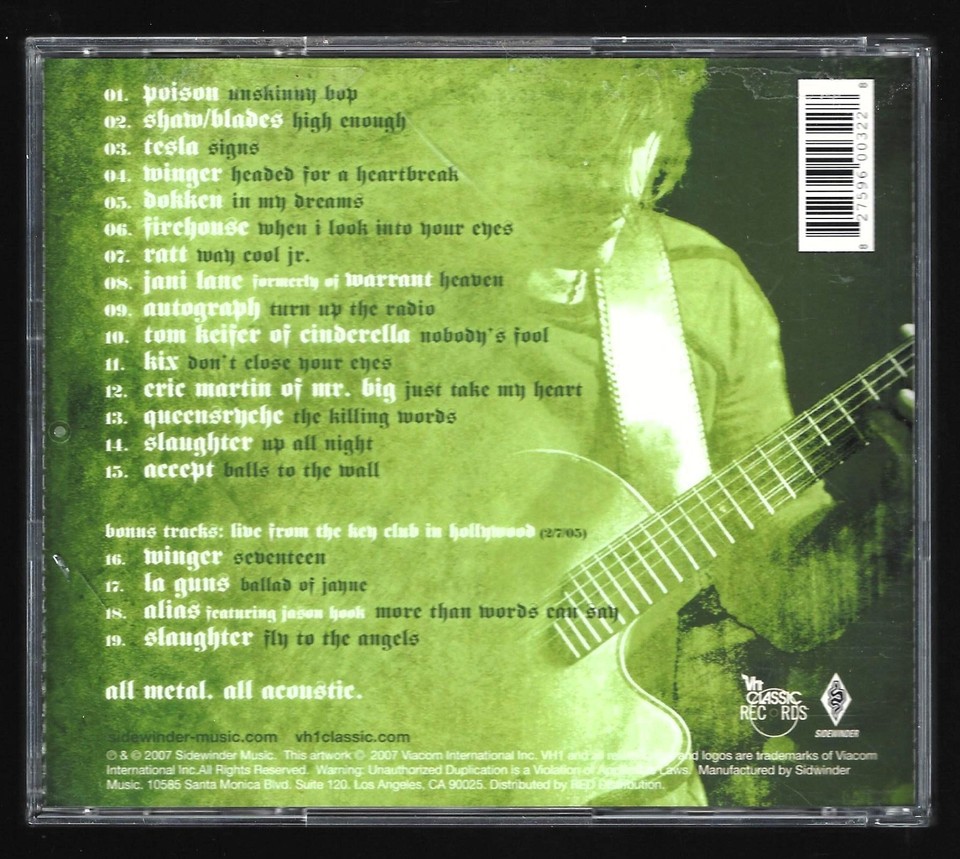 VH1 Classic Presents: Metal Mania - Stripped, Vol. 3 (CD, 2007 ...