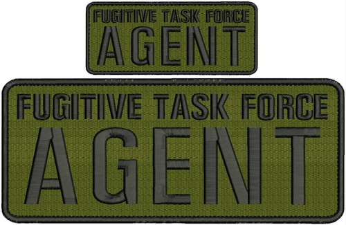 Fugitive Task Force AGENT embroidery patches 4x10 and 2x5 hook all ...