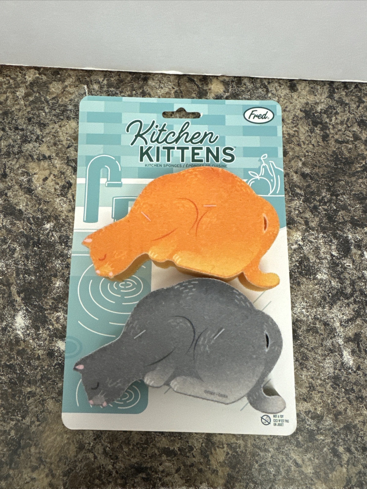 New Fred Cat Kitten Orange & Grey Cats Kittens Kitchen 2 Sponge Pack ...